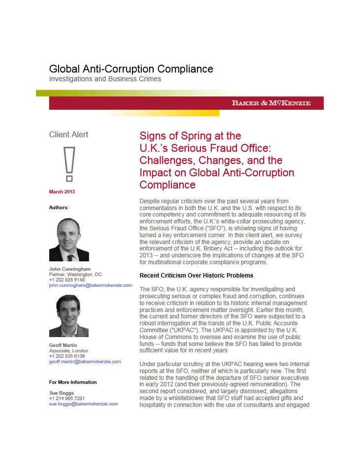 Effective Compliance Program Helps Investment Bank Avoid FCPA Criminal ...