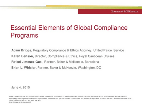 Essential Elements of Global Compliance Programs - Ethisphere Magazine
