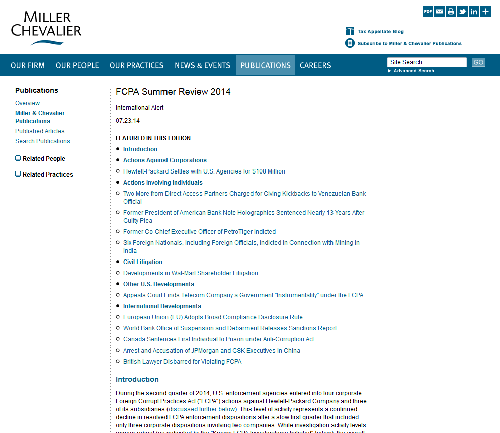 2014 Summer FCPA Review - Ethisphere Magazine