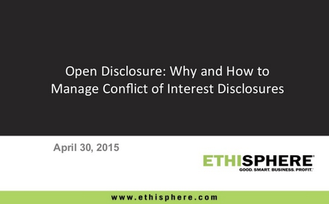 Open Disclosure: Why and How to Manage Conflict of Interest Disclosure ...
